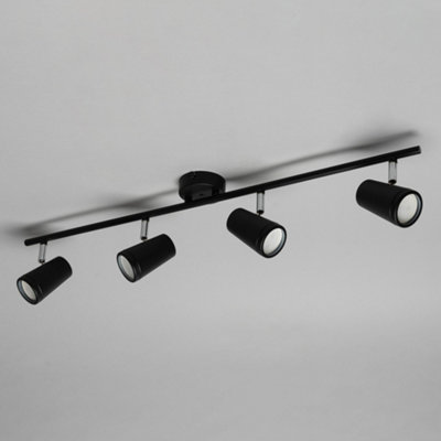 Litecraft Trisha Black 4 Light Bathroom Ceiling Spotlight Bar
