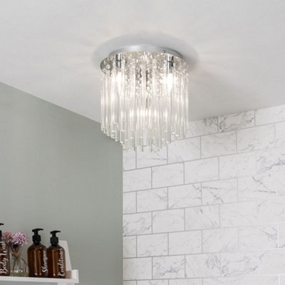 Litecraft Tyre Chrome Flush Bathroom Ceiling Light