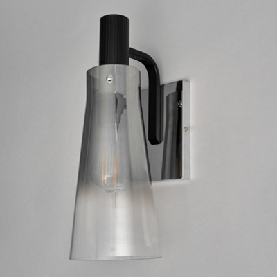 Litecraft Visconte Atrani Smoke With Ombre Shade Wall Light