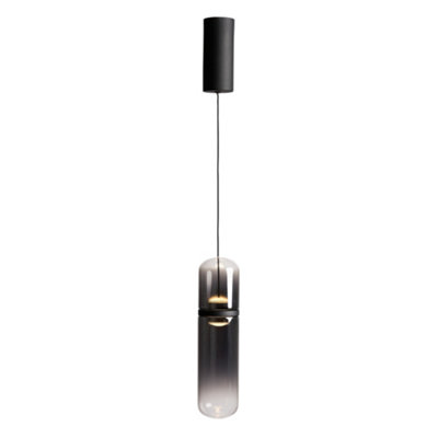 Litecraft Visconte Bjorn Smoke LED Glass Ceiling Pendant Light