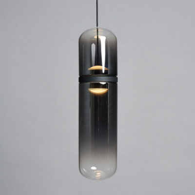 Litecraft Visconte Bjorn Smoke LED Glass Ceiling Pendant Light