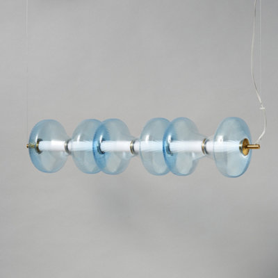 Litecraft Visconte Elias Sky Blue LED 6 Light Glass Diner Bar