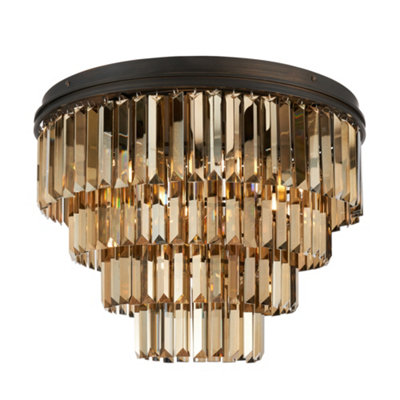 Litecraft Visconte Ingot Bronze 4 Tier Flush Ceiling Light