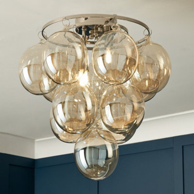 Litecraft Visconte Maiori Champagne Small Flush Ceiling Light