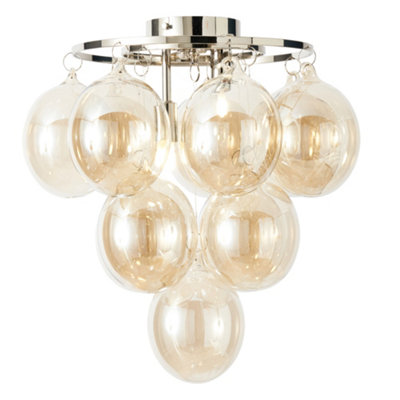 Litecraft Visconte Maiori Champagne Small Flush Ceiling Light