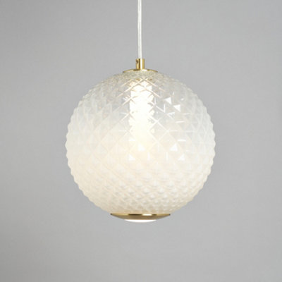 Litecraft Visconte Oskar Satin Brass LED Glass Ceiling Pendant