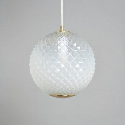 Litecraft Visconte Oskar Satin Brass LED Glass Ceiling Pendant