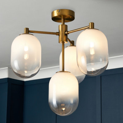 Litecraft Visconte Scala Brass 4 Light Ceiling Light | DIY at B&Q