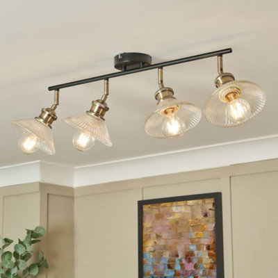 Litecraft Zeke Antique Brass Adjustable Spotlight Bar