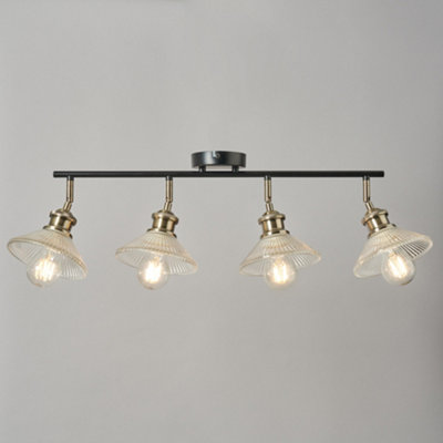 Litecraft Zeke Antique Brass Adjustable Spotlight Bar