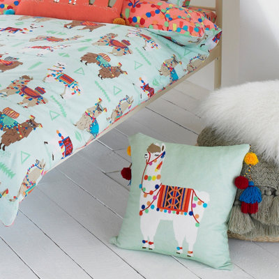 little furn. Llamarama Graphic Reversible Kids Duvet Cover Set