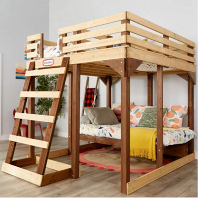 Little Tikes Wooden 4-In-1 Study Fort 5ft Loft Bed Bunk Set