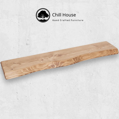 Live Edge Rustic Floating Shelf made from Solid Wood, Industrial Chunky ...