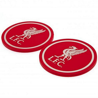 Liverpool FC Coaster Set (Pack of 2) Red/White (One Size) | DIY at B&Q