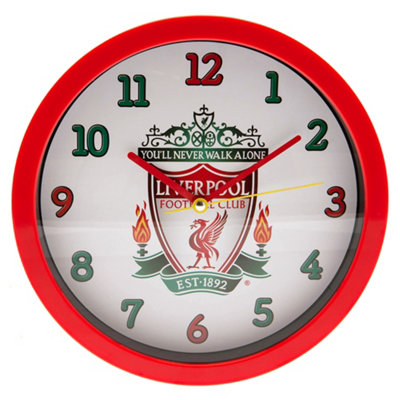 Liverpool FC Crest Wall Clock White/Red (One Size) | DIY at B&Q