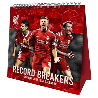Liverpool FC Record Breakers 2025 Desktop Calendar Red/White (16cm x 17cm) | DIY at B&Q