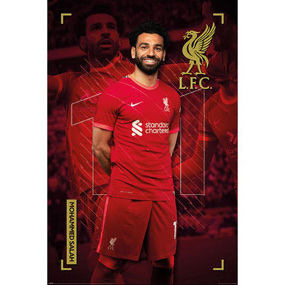 Liverpool FC Salah Poster Red/Yellow (61cm x 91cm)