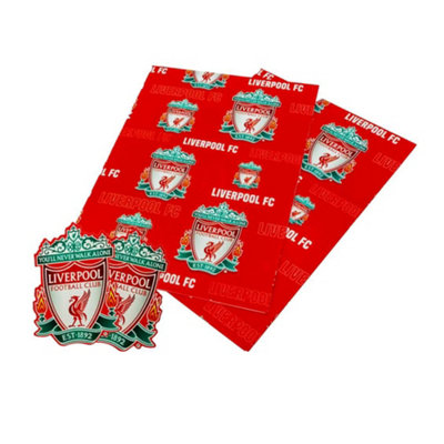 Liverpool FC Text Gift Wrap Sheets (Pack of 2) Red (70cm x 50cm)