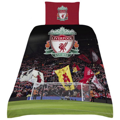 Liverpool FC The Kop Duvet Cover Set Red/Green/Grey (Single)