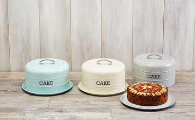 Living Nostalgia Domed Cake Storage Tin with Antique Cream powder ...