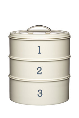 Living Nostalgia Traditonal Style 3 Tier Airtight Cake Tin Set -Antique ...