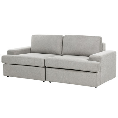 Living Room Set 5 Seater ALLA Fabric Light Grey