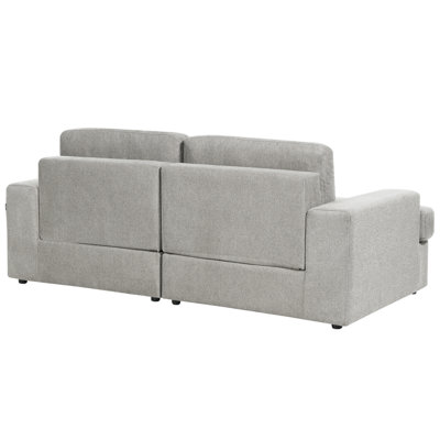 Living Room Set 5 Seater ALLA Fabric Light Grey