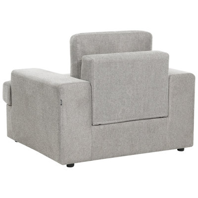 Living Room Set 5 Seater ALLA Fabric Light Grey