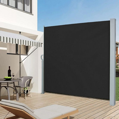 Livingandhome 1.8 M Outdoor Retractable Privacy Screen Side Awning ...