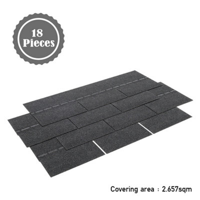 Livingandhome 18Pcs Grey 3 Tab Self Adhesive Mosaic Asphalt Roof ...