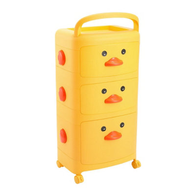 Livingandhome 2 Tier Cute Yellow Duck Plastic Storage Cabinet with ...