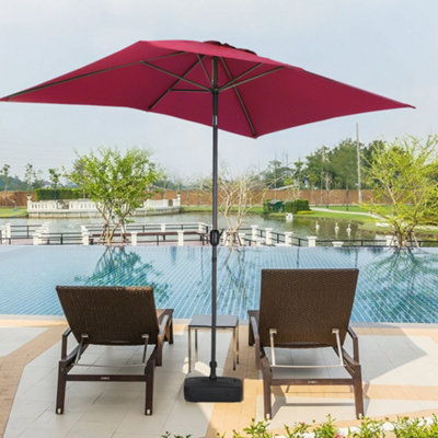 Livingandhome 2x3M Garden Rectangular Parasol Umbrella Patio Sun Shade ...