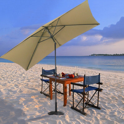 Livingandhome 2x3M Large Garden Rectangular Parasol Outdoor Beach ...