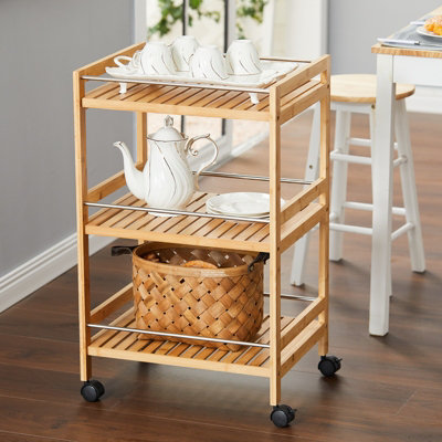 Livingandhome 3 Tier Rustic Style Kitchen Trolley with Wheels | DIY at B&Q