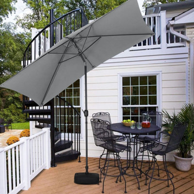Livingandhome 3x2M Outdoor Garden Rectangular Parasol Umbrella Patio ...