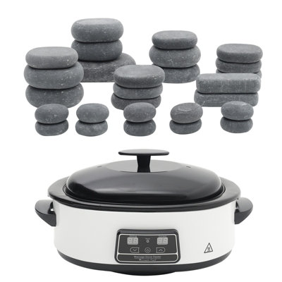 Livingandhome 6QT Electric Massage Stone Heater Warmer with 27Pcs ...