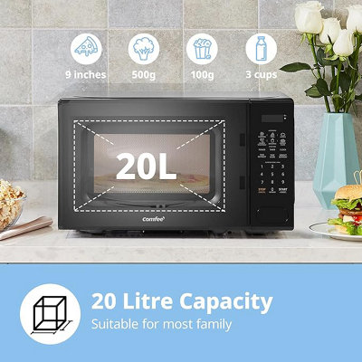 Livingandhome 700W 20L Countertop Microwave Oven with LED Display and ...