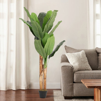 Livingandhome Artificial Banana Tree House Plant Indoor Plant in Black ...