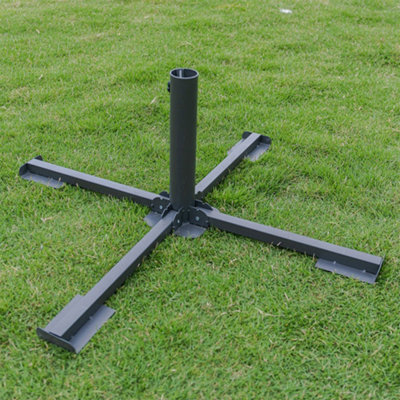 Livingandhome Black Cross Shape Portable Foldable Parasol Base Patio ...