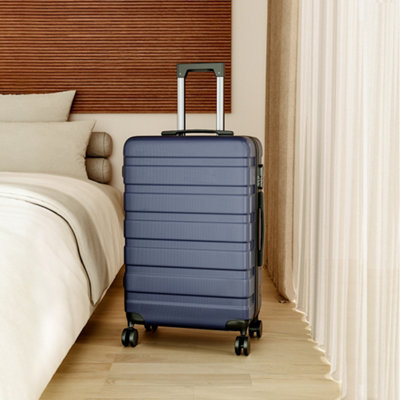 Livingandhome Blue Hardshell Rolling Luggage Trolley Travel Case, 24 ...