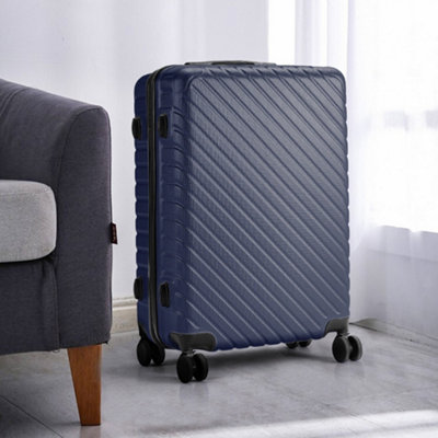 Livingandhome Blue Lightweight Hardside Travel Suitcase with Spinner ...