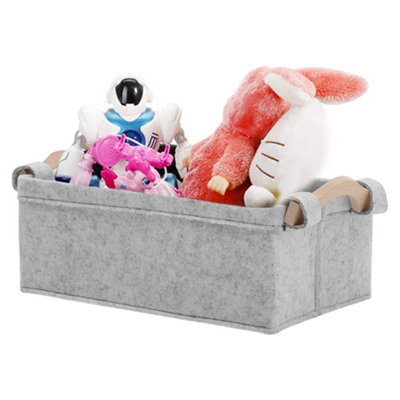 Buy Livingandhome Grey Folding Desk Organizer Storage Box with Handles ...