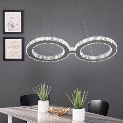 Livingandhome Number 8 Shape LED Crystal Ceiling Lights Chandelier Lamp ...
