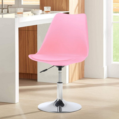 Livingandhome Pink Modern PU Leather Flexible Height Adjustable Swivel ...