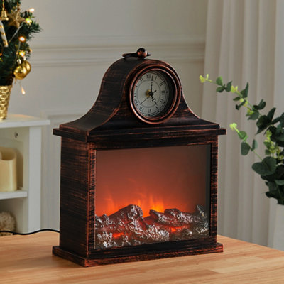 Livingandhome Retro LED Fireplace Lantern Fire Flame Light Home Decor ...