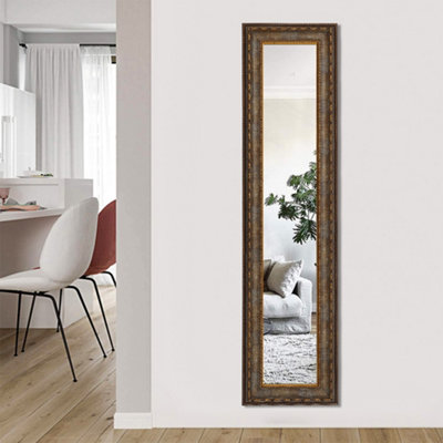 Livingandhome Retro Rectangluar Wall Mounted Wooden Framed Full Length ...