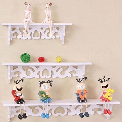 Livingandhome Set of 3 Wooden Wall Rack Floating Shelf Display Rack ...