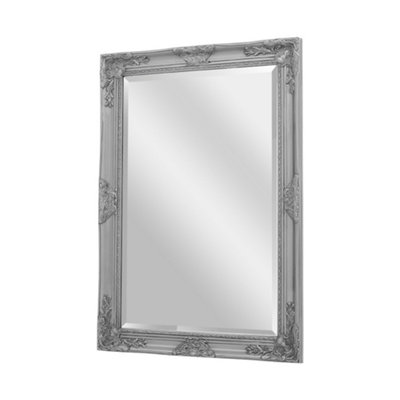 Livingandhome Silver Vintage Rectangular Decorative Wall Framed Mirror ...