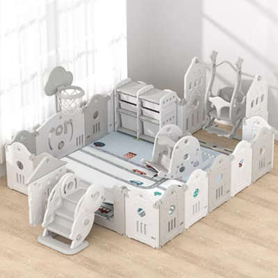 Livingandhome Toddler Playset Activity Center with Playpen,Crawling Mat ...