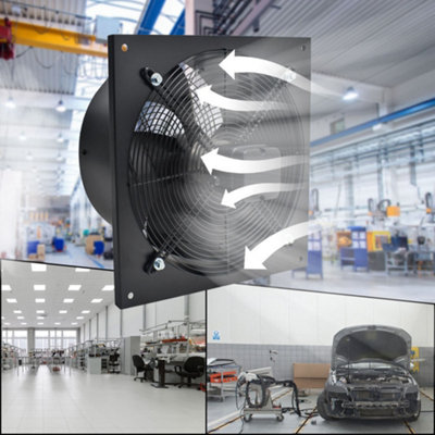 Livingandhome Ventilation Wall-Mounted Exhaust Axial Fan 10-inch | DIY ...